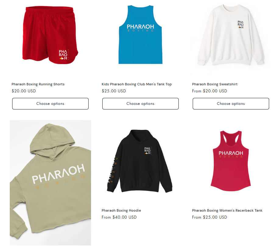 Merch Store – Pharaoh Boxing Club